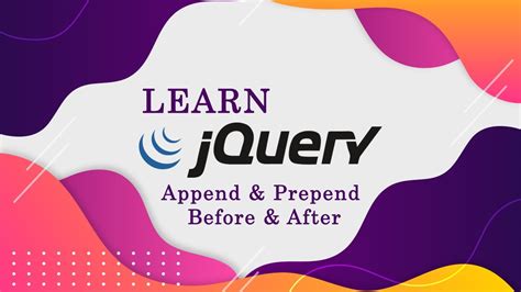 jquery append prepend before after methods youtube