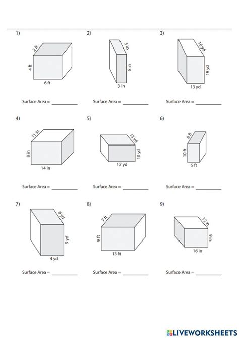 Volume And Surface Area Worksheets Practice For Better Math Skills