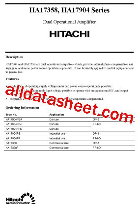 HA17358 データシート PDF Hitachi Semiconductor
