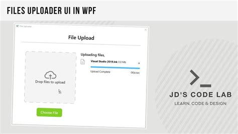 Wpf C Drag Drop To Upload File Ui Ui Design In Wpf C Jd S Code
