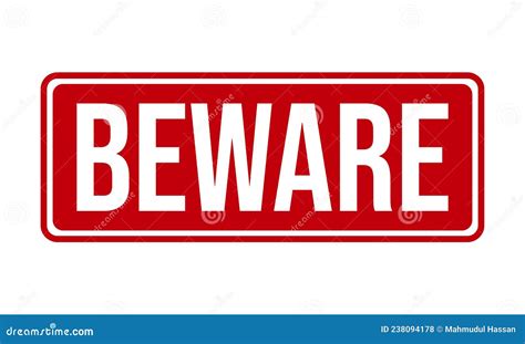 Beware Rubber Stamp Red Beware Rubber Grunge Stamp Seal Vector