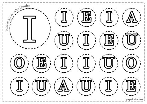 Vocales para imprimir y colorear mayúsculas y minúsculas Papelisimo