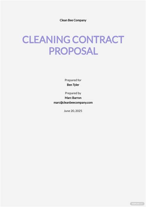 Free Cleaning Proposal Template Edit Your Chosen Cleaning Proposal