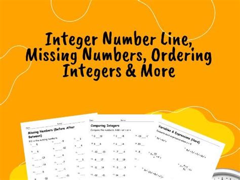 Compare And Order Integers Adding And Subtracting Integers Integer