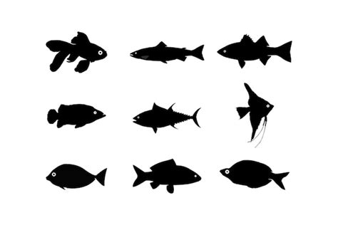 Vektor Fisch Silhouette Premium Vektor
