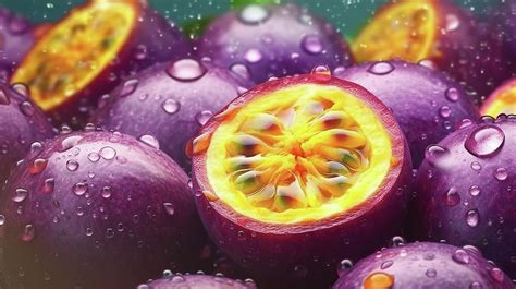 Passion Fruit Closeup Exotic Maracuja Granadilla Maracuya Parcha