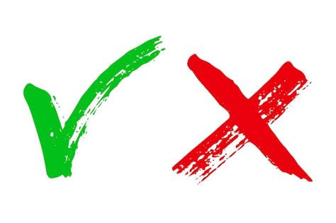 Premium Vector Hand Drawn Green Check Mark And Red Cross Mark Marker