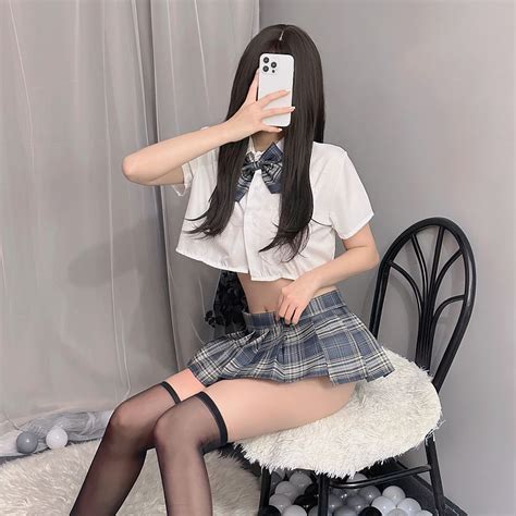 jk超短裙走光性感学生制服衬衫套装纯欲学院风连衣裙甜辣网红JK 虎窝淘
