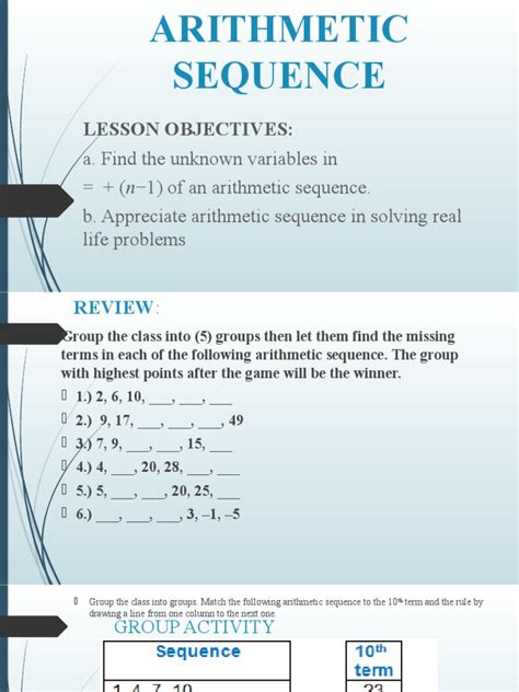 arithmetic sequence week 3 pdf sequence theoretical computer science