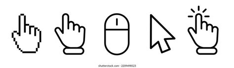 Vector Cursors Icons Click Set Stock Vector Royalty Free 2301492081