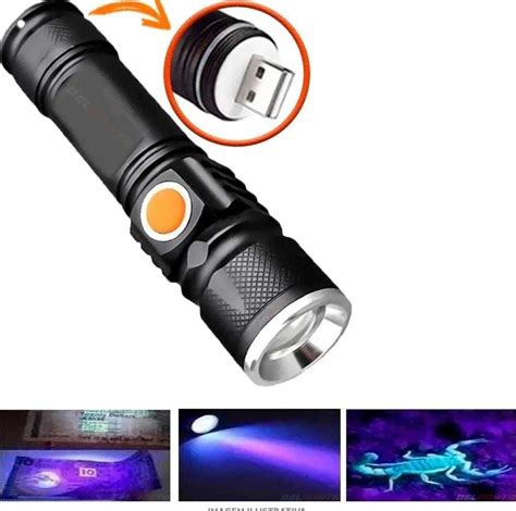Lanterna Led Potente Luz Negra Ultravioleta Uv Escorpião MercadoLivre