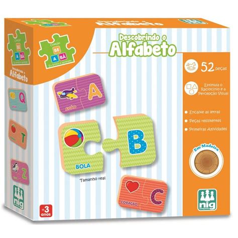 Descobrindo O Alfabeto Pe As Brinquedo Educativo De Madeira Quebra