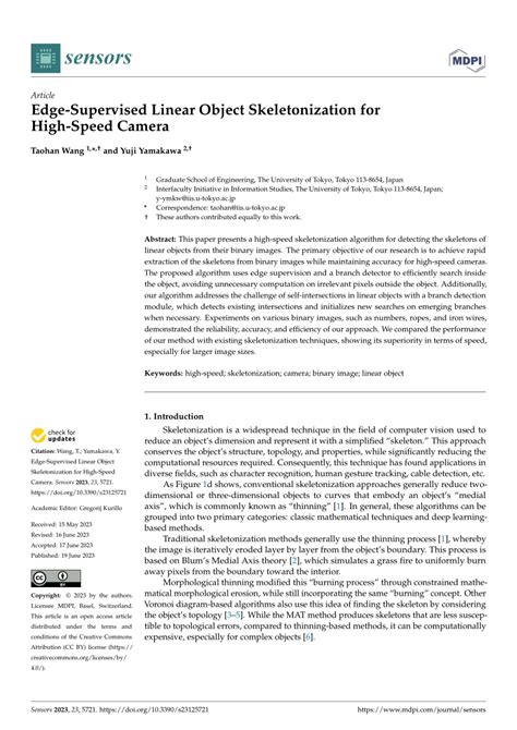 pdf edge supervised linear object skeletonization for high speed camera