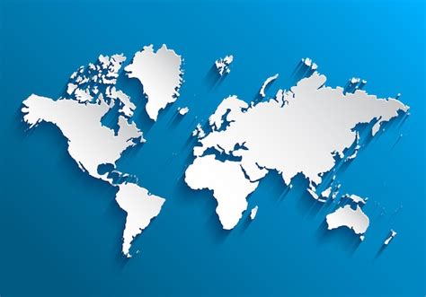 Mapa político do mundo Vetor Premium