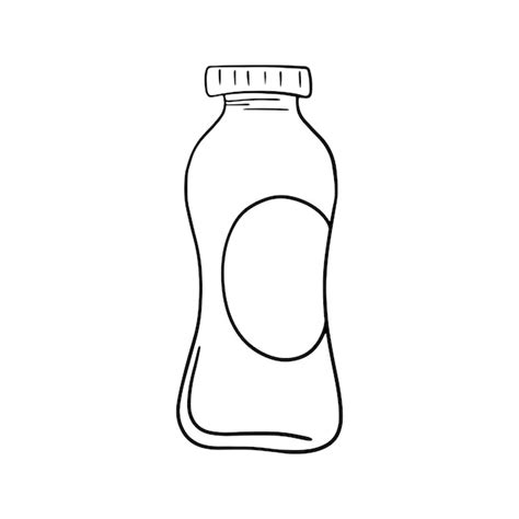 Monochromatyczny Obraz Mała Plastikowa Butelka Do Jogurtu Mlecznego
