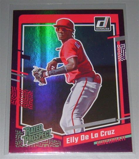 Donruss Elly De La Cruz Rated Prospect Holo Purple Reds Star