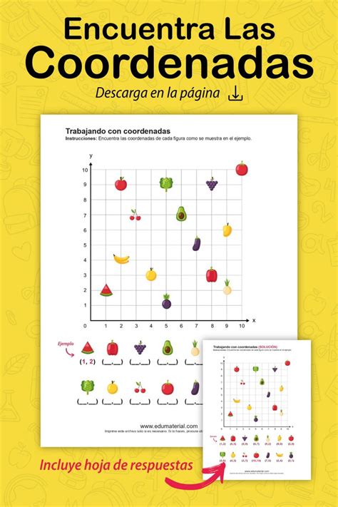 Encuentra Las Coordenadas Te encontré Matemáticas para niños Planos