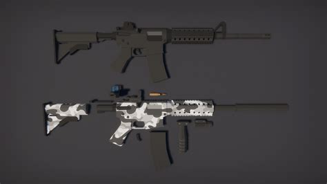 Low Poly FPS Weapons Pack 3D Shooter Asset By JustCreate3D