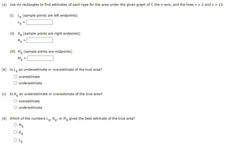 solved a use six rectangles to find estimates of each type