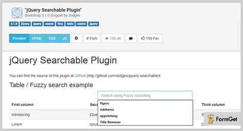 4 best jquery search filter plugins free and paid formget