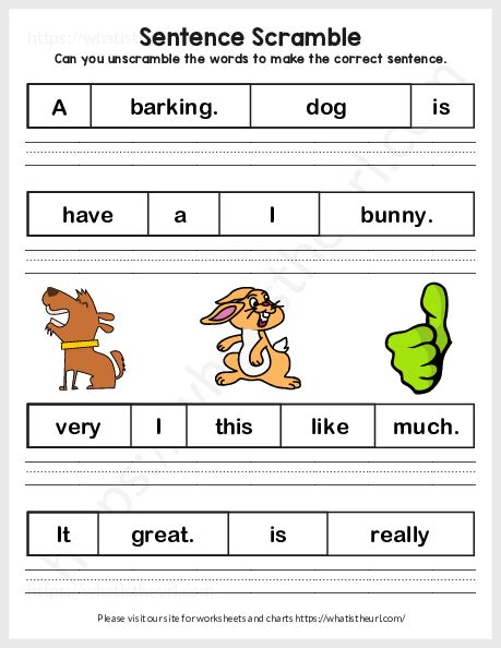Unscramble The Words And Write The Sentences Your Home Teacher