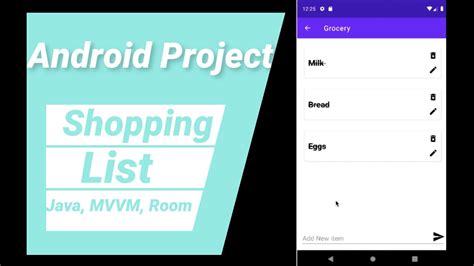 Project 1 Android Shopping List In Java Using MVVM Room CRUD
