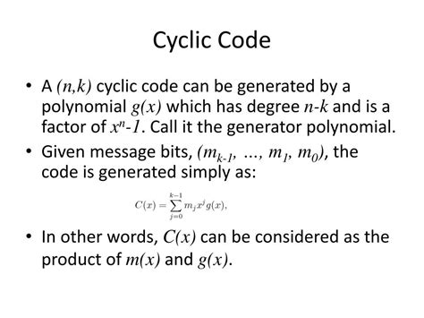 ppt cyclic codes powerpoint presentation free download id 314590