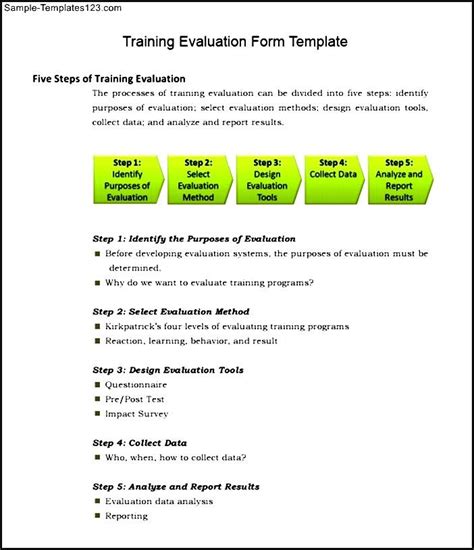 Sample Training Evaluation Form Best Of Document Template