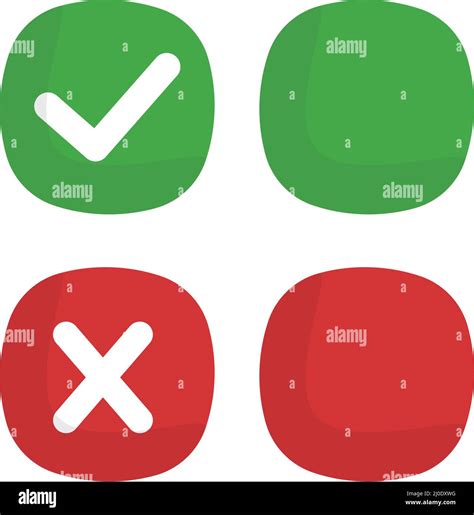 A Set Of Box Icons With Check Marks And Cross Marks Blank Boxes