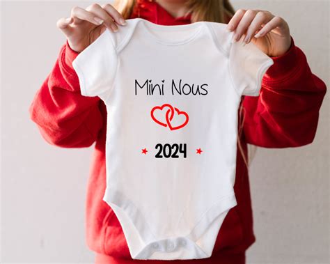 Body personnalisé annonce grossesse Mini Nous Bouille d amour