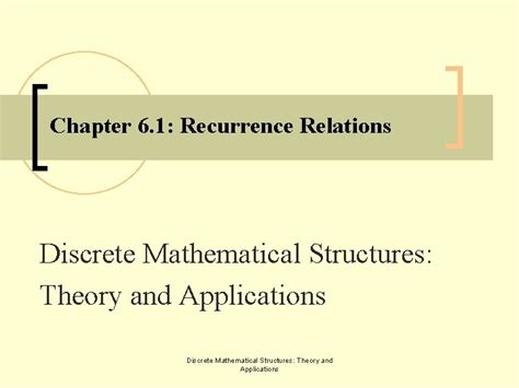 chapter 6 1 recurrence relations discrete mathematical structures