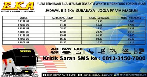 Jadwal Keberangkatan Bus EKA CEPAT Dan Harga Tiket 2024 Catatan