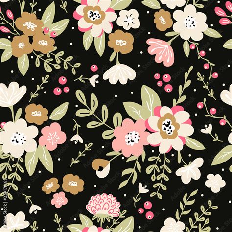 Colorful Floral Pattern Wallpaper