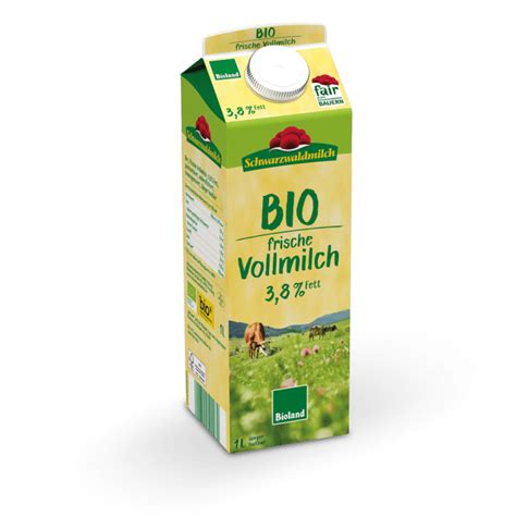 Frische Bio Vollmilch 3 8 1l Packung Schwarzwaldmilch
