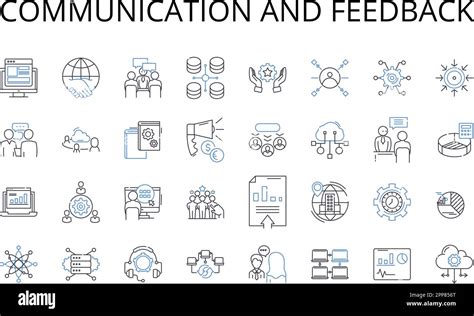 Communication And Feedback Line Icons Collection Dialog Discussion
