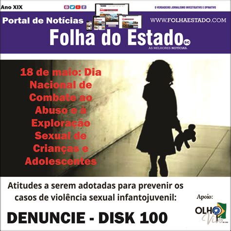 18 de maio Dia Nacional de Combate ao Abuso e à Exploração Sexual de