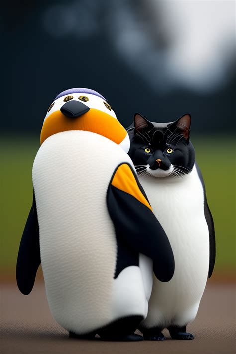 Lexica Donald Trump Dressed As A Penguin Holding A Cat