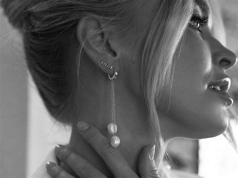 Lola Knight Carla Pearl Hoop Earrings Silver The White Collection