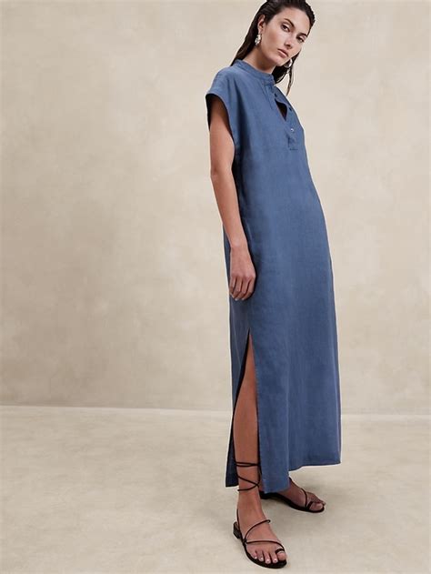 Linen Kaftan Dress Banana Republic