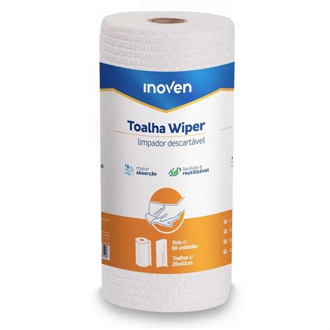 Toalha Multiuso Wiper Branco 88 Unidades 28x40cm Inoven