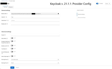 keycloak custom identity provider configuration page stack overflow