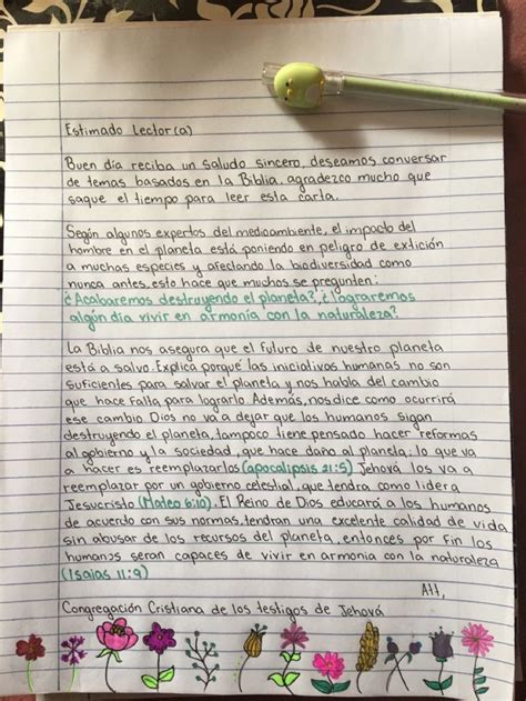 Carta Jw En 2020 DA2 Escritura De Cartas Ejemplo De Carta Modelo Carta