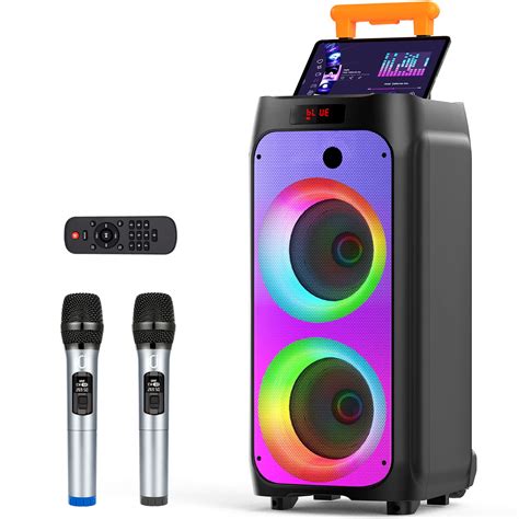 JYX Karaoke Con 2 Microfoni Wireless Grande Altoparlante Bluetooth Con