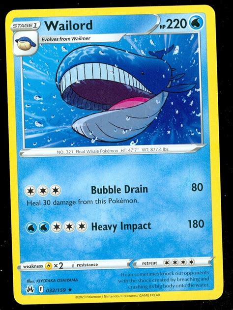 Pokemon WAILORD 032 159 Crown Zenith RARE MINT EBay