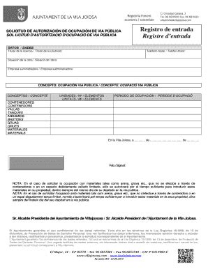 Completable En línea Registro de entrada SOLLICITUD DAUTORITZACI