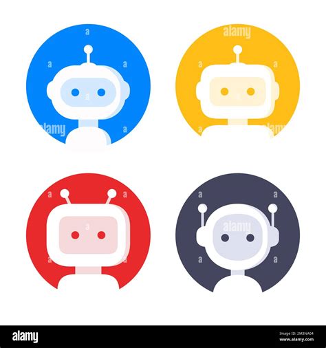 Conjunto de iconos de robot en círculo Diseño de signo de Símbolo