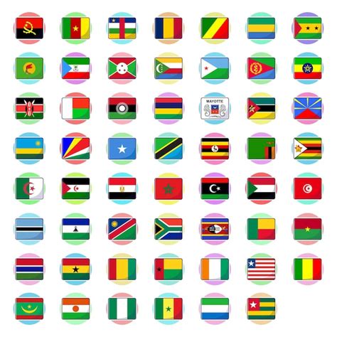 Vector de dibujos animados planos de las banderas de los países del