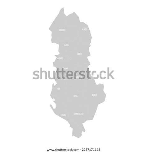 Albania Political Map Administrative Divisions Stock Vector Royalty