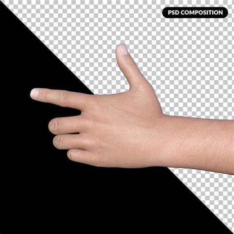 Premium PSD Hand Gesture 3d Rendering Isolated Premium Psd