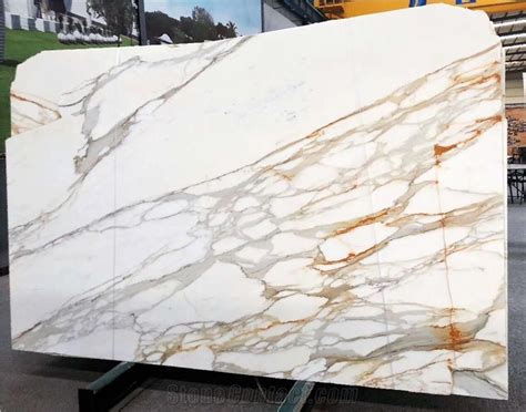 Pure White Golden Vein Calcutta Gold Marble Slabs From China
